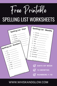 Free Printable Kids Spelling List Worksheets